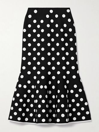Carolina Herrera Rock Aus Jacquard-strick Mit Polka-dots - Schwarz
