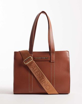 Valentino Aury Re - Shopper-Tragetasche in Braun mit Umh&auml;ngeriemen-Brown