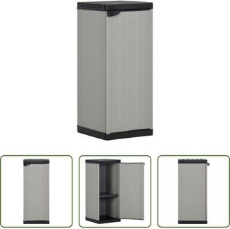 vidaXL Armoire de jardin - Armoire de rangement de jardin 1 &eacute;tag&egrave;re Gris/noir 35x40x85 cm
