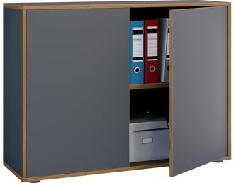 VCM Holz Büroschrank Ordner Aktenschrank Büromöbel Schrank Salia 2-Fach Breite 100 cm Drehtüren
