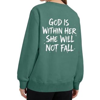 Generic Sweat-shirt graphique pour femme - Tendance - Pull tendance &agrave; manches longues - Doux et d&eacute;contract&eacute; - Motif ample - Surdimensionn&eacute; - Pour le sport, Ve