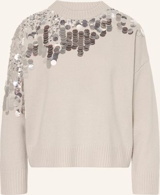 Marella Pullover Mllcalcio Mit Pailletten weiss