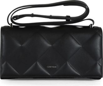 Calvin Klein Femme, Sacs, Noir, Taille: ONE Size Sac bandouli&egrave;re matelass&eacute; avec plaque logo