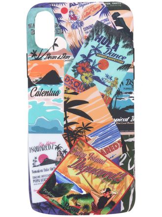 Dsquared2 iPhone X-H&uuml;lle mit Patchwork-Print - Mehrfarbig