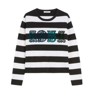 Max Mara Femme, Pulls, Multicolore, Taille: 38 FR Viterbo Striped Logo Sweater