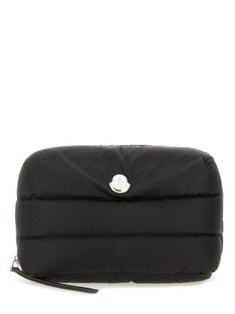 Moncler Womens Wash Bag Caradoc Quilted Black Polyamide