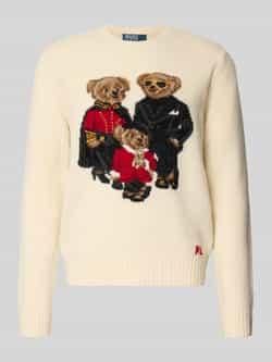 Polo Ralph Lauren Pullover aus Wolle Kaschmir mit B&auml;renmotiv