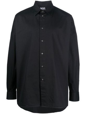 Diesel chemise &agrave; logo brod&eacute; - Noir