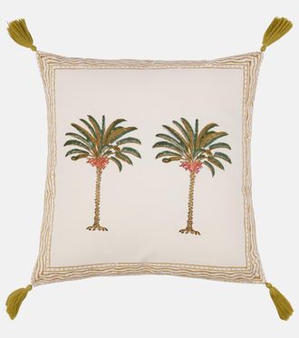 Les-Ottomans Coussin Palms imprimé en coton