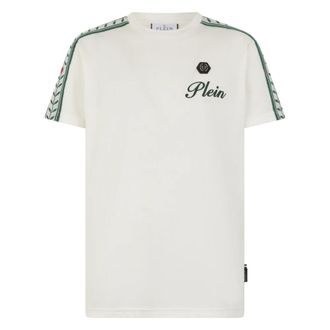 Philipp Plein Piquet Rundhals-T-Shirt Plein Tennis - - Tops - Herren - Wei&szlig; - 4XL