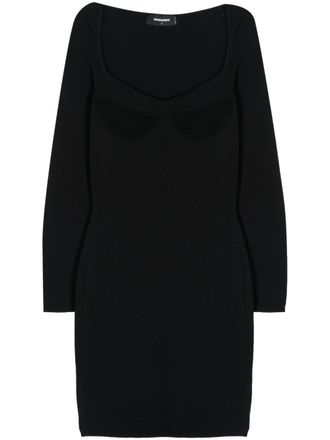Dsquared2 robe courte en crêpe - Noir