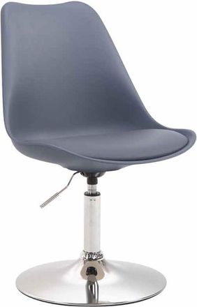 Clp Esszimmerstuhl Maverick Kunststoff I höhenverstellbarer Lehnstuhl I Drehstuhl mit Trompetenfuß I Sitzhöhe von ca. 43-48 cm, Farbe:grau, Gestell Farbe: