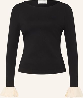 Fabienne Chapot Longsleeve Pop Mit R&uuml;schen schwarz