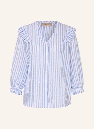 Mos Mosh Mos Mosh Bluse Mmdebby Mit 3/4-Arm Und Volants blau