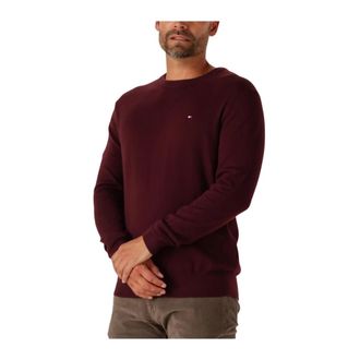 Tommy Hilfiger Burgunder Strick Crew Neck Pullover - - Knitwear - Herren - Rot - S