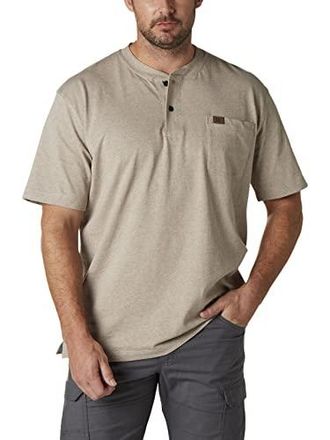 Wrangler T-Shirt &agrave; Manches Longues - Manches Courtes - Homme Noir Ash Heather - Beige - XL Haut (US Taille) (US Taille)