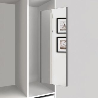 Emuca Emuca - 7018025 miroir extractible pour l int&eacute;rieur de l armoire, Peint en aluminium, Acier et Plastique et Verre
