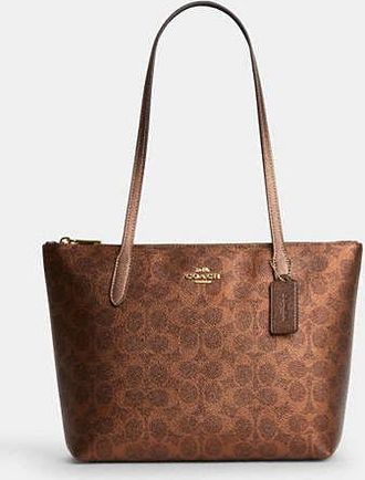 Coach Fiona Tote aus Signature-Canvas mit Reißverschluss