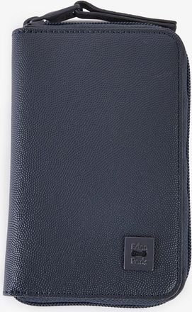 Eden Park Portefeuille Bleu Fonc&eacute; Passeport En Cuir Grain&eacute;