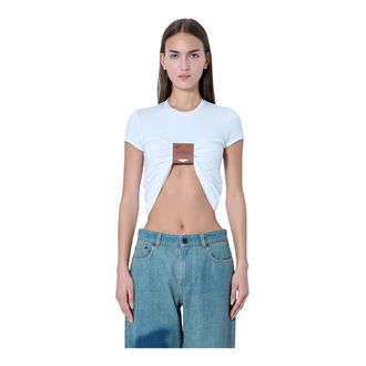 Jean Paul Gaultier T-shirt b&eacute;b&eacute; en jersey de viscose stretch - Femme - Tops - Blanc - Taille: 40 FR