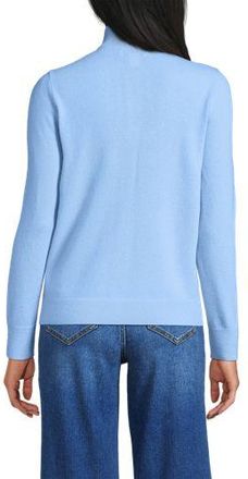 Lands End Kaschmir-Pullover mit Reißverschluss, Damen, Größe:40-42 petite, Blau, by Lands End