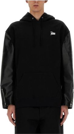 Junya Watanabe Homme, Sweatshirts et sweats &agrave; capuche, Noir, Taille: M Logo-Print Cotton Sweat &agrave; capuche