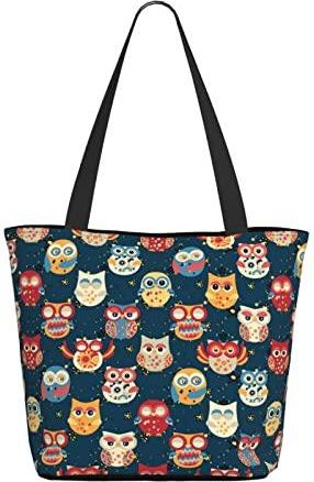 AOOEDM Joli sac &agrave; provisions pour femme hibou 33 x 27,9 x 17,8 cm. Le cadeau parfait pour la Saint-Valentin. Cest de la Saint-Valentin pour maman, fille, &eacute;po