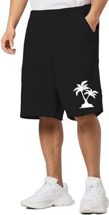 Generic Short Sport Homme Taille élastiquée- Short Running Imprimé Cocotier dété de Jogging Plage Shorts Grande Taille Décontractée Jambes Larges Tendance Amp