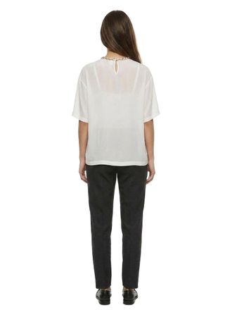 Dolce & Gabbana Womens White Silk T-Shirt