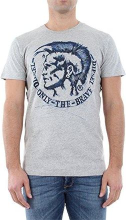 Diesel T-Diego-FR, T-Shirt Homme, Gris (GRIS 912), XXL