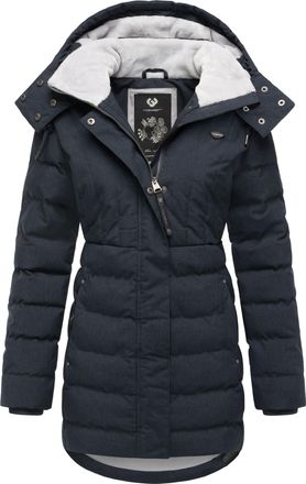 Ragwear Damen wasserdichter Wintermantel Steppmantel mit Kapuze Ashanta Navy Gr. XXL