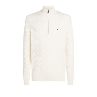 Tommy Hilfiger Zopfstrickpullover in Beige