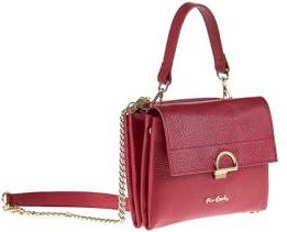 Pierre Cardin Sac à bandoulière pour femme en cuir véritable Made in Italy 21 x 16 x 6,5 cm 1934, Rubis, Taille unique