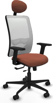 Piqueras y Crespo B&uuml;rostuhl Zulema mit 2D-Armen, h&ouml;henverstellbare Lendenwirbelst&uuml;tze und festes Kopfteil, ausgestattet mit Syncro/Traslack und Schneideschaum, Wei&szlig;/Bra