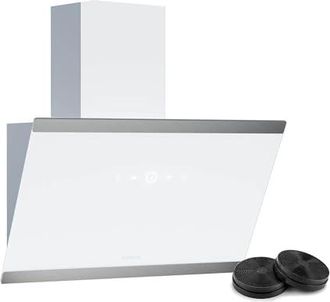 Klarstein Klarstein FlashLine Hotte aspirante - hotte de cuisine 60 cm, écran tactile, 524 m³/h, CEE A++, éclairage LED, silencieuse 34,5 dB, blanche, conduit &
