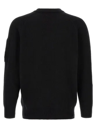 C.P. Company Recycled Lambswool with Lens Pocket Sweater - Black