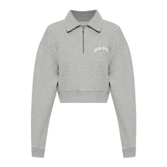 Palm Angels Logo Sweatshirt - - Sweatshirts & Hoodies - Damen - Grau - XS