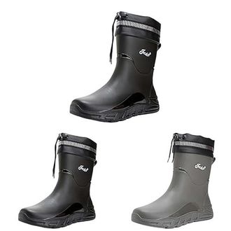 Generic Bottes de pluie en caoutchouc pour homme - Bottes mi-mollet imperm&eacute;ables et durables - Chaudes et s&egrave;ches - Pour la p&ecirc;che en plein air - Avec fermeture