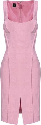 Pinko Damen Alfeo Stretchkleid aus Leinen Cocktailkleid, N98_Orchideenrauch, 38