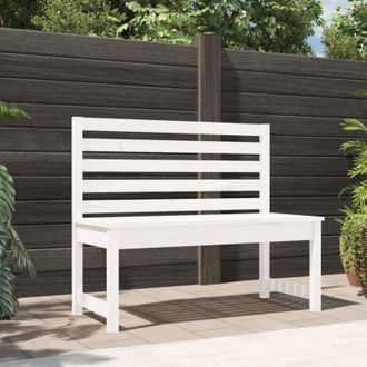 vidaXL vidaXL Gartenbank Wei&szlig; 109 cm Massivholz Kiefer