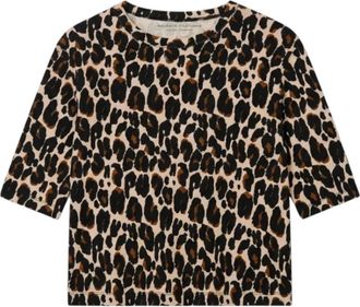 Majestic Filatures Femme, Tops, Multicolore, Taille: 42 FR T-Shirt L&eacute;opard