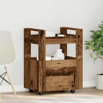 vidaXL Chariot de cuisine Bois ancien 60 x 45 x 80 cm Vidaxl