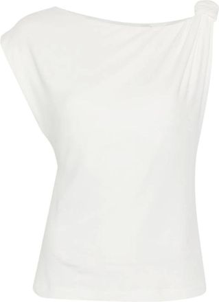 Pinko Pinko, Femme, Blouses et Chemises, Blanc, Taille: 40 FR Chemisier &agrave; &Eacute;paules Drap&eacute;es