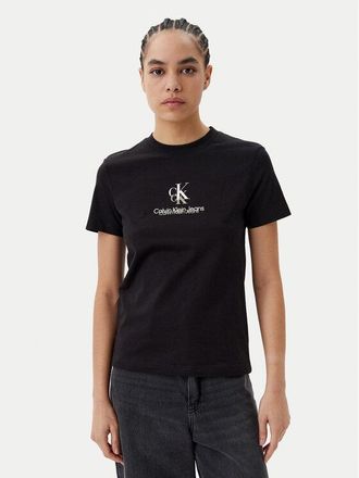 Calvin Klein Jeans T-Shirt Shadow Graphic J20J225545 Schwarz Regular Fit