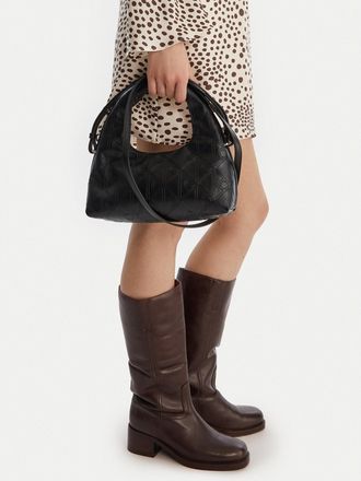 Calvin Klein Handtasche Calvin Klein Emblem Aop Puffer Bag With Strap LV04F3200G Schwarz