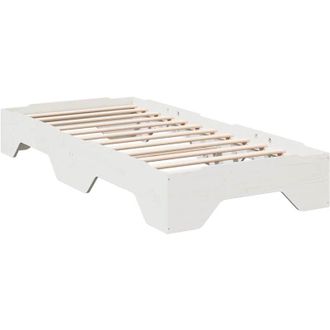 vidaXL Massivholzbett ohne Matratze Stapelbar Wei&szlig; 75x190 cm Vidaxl