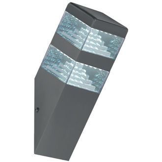 Lumihome Lumihome - Applique Pyramide Inox 32 led smd 9W blanc-neutre-4000k - anthracite