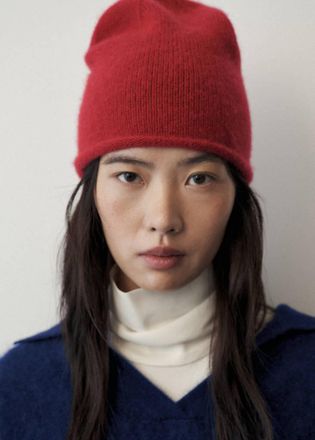 Mango Bonnet 100 % cachemire rouge - Femme - Taille unique - MANGO