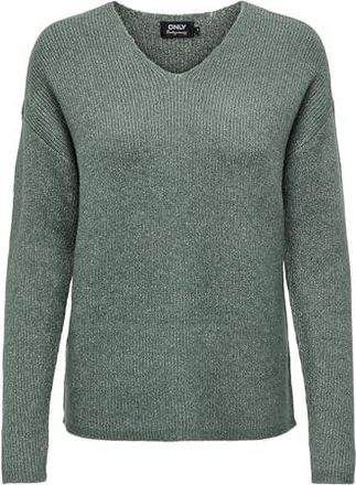 Only Femme Onlcamilla Pull Col V L/S KNT Noos Sweater, Laurel Wreath/Detail:Melange, M EU