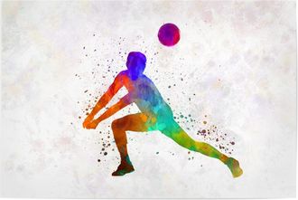 artboxONE Poster 30x20 cm Sport Watercolor Volleyball Player-d - Bild Sport Color Illustration